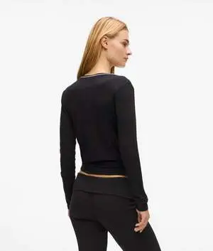 Karl Lagerfeld Signature Loungewear Wrap Top