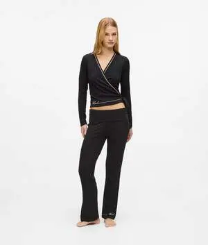 Karl Lagerfeld Signature Loungewear Wrap Top