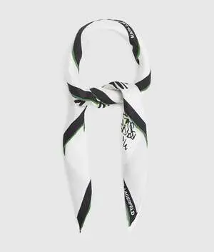 Karl Lagerfeld K/signature Villa De Vigie Scarf - White/black