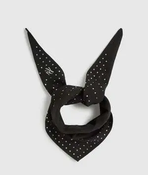 Karl Lagerfeld K/autograph Rhinestone Triangle Scarf - Black