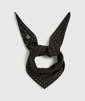 Karl Lagerfeld K/autograph Rhinestone Triangle Scarf - Black
