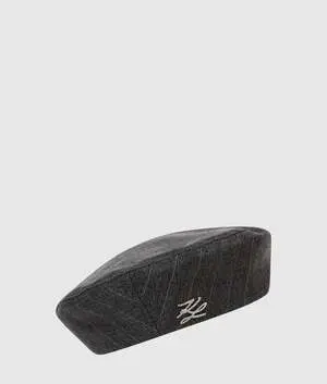 Karl Lagerfeld K/autograph Pinstripe Beret - Grey Melang
