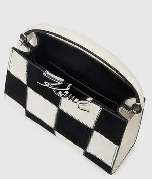 Karl Lagerfeld K/signature Checkered Top Handle Bag - Black/white Check