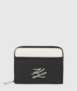 Karl Lagerfeld K/autograph Small Zip Wallet - Black/white