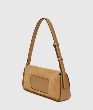 Karl Lagerfeld Suede Shoulder Bag - Caramel