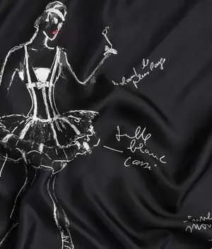 Karl Lagerfeld K/ballet Silk Scarf - Black