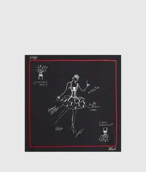 Karl Lagerfeld K/ballet Silk Scarf - Black