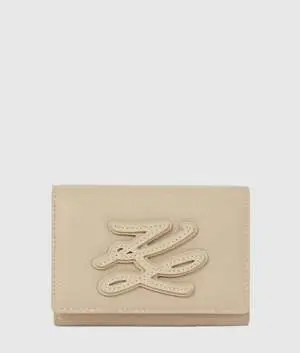 Karl Lagerfeld K/autograph Patch Medium Bifold Wallet - Safari