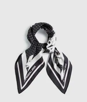 Karl Lagerfeld Ikon Choupette Silk Scarf - Black