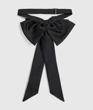 Karl Lagerfeld Oversized Bow Tie With Autograph Logo Pin