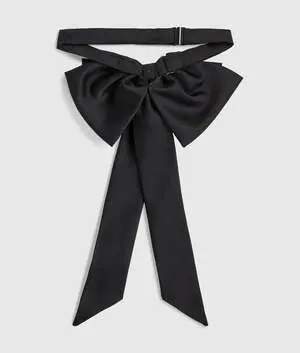 Karl Lagerfeld Oversized Bow Tie With Autograph Logo Pin