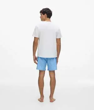 Karl Lagerfeld Striped Pajama Set With Embroidered Crest