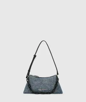 KL JEANS Jeans Denim Chain Shoulder Bag - Washed Medium Blue