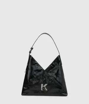 KL JEANS Jeans Geo High-shine Leather Tote Bag - Black