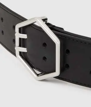 KL JEANS Jeans Wide Hexagonal Buckle Leather Belt