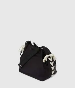 KL JEANS Nylon Lace-up Bucket Bag