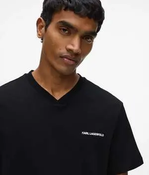 Karl Lagerfeld V-neck Logo T-shirt