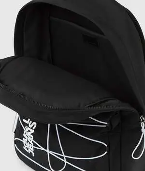 KL JEANS Utility Backpack With Drawstring Detail And Logo - Black
