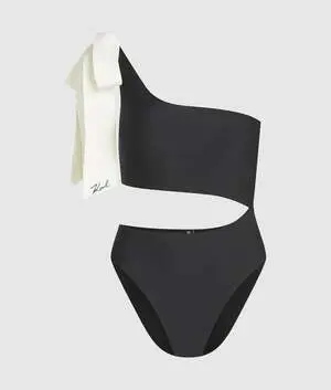 Karl Lagerfeld One-shoulder Swimsuit With Oversized Bow Detail
