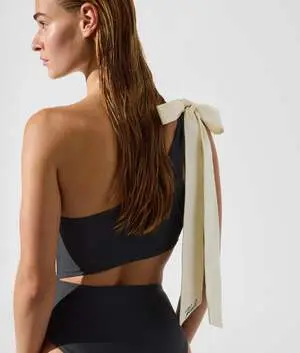 Karl Lagerfeld One-shoulder Swimsuit With Oversized Bow Detail