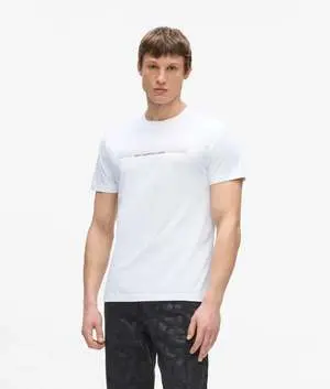 KL JEANS Slim Striped Logo T-shirt - White