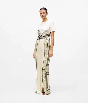 Karl Lagerfeld Scarf Print Wide-leg Pajama Pants - Pristine