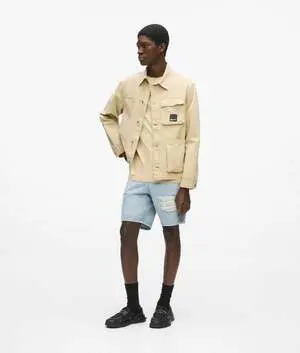 KL JEANS Jeans Distressed Relaxed Fit Denim Shorts - Visual Washed Blue Distressed