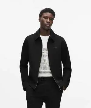 Karl Lagerfeld Zip-up Punto Jacket - Black