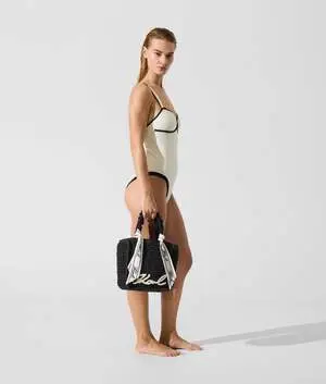 Karl Lagerfeld Signature Scarf Beach Bag