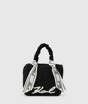 Karl Lagerfeld Signature Scarf Beach Bag - Black