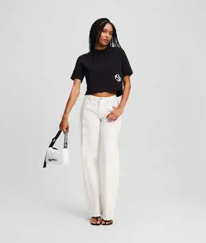 KL JEANS Jeans Monogram Cropped T-shirt - Black