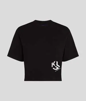 KL JEANS Jeans Monogram Cropped T-shirt - Black