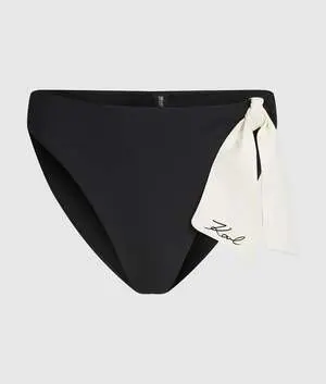 Karl Lagerfeld Signature Bow Bikini Bottoms - Black