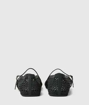 Karl Lagerfeld Matte Rubber Mesh Jelly Ballet Strap Pumps