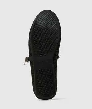 Karl Lagerfeld Matte Rubber Mesh Jelly Ballet Strap Pumps