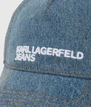 Karl Lagerfeld Logo Baseball Cap - Washed Mid Blue
