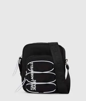 KL JEANS Utility Drawstring Reporter Bag - Black