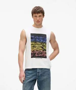 KL JEANS Karl Love Letter Tank Top - White