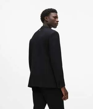 Karl Lagerfeld Patch Pocket Punto Blazer - Black