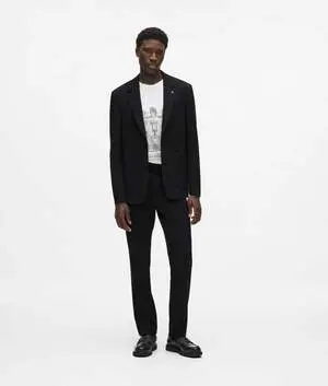 Karl Lagerfeld Patch Pocket Punto Blazer - Black