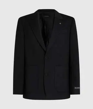 Karl Lagerfeld Patch Pocket Punto Blazer - Black