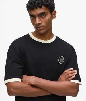 Karl Lagerfeld Ikon Circle Logo T-shirt - Black