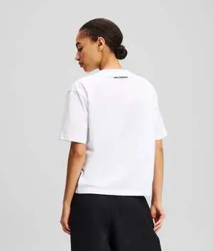 Karl Lagerfeld Embroidered V-neck T-shirt - White
