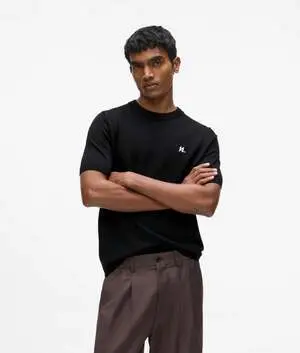 Karl Lagerfeld Monogram Merino Wool T-shirt - Black