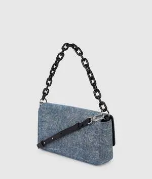 KL JEANS Denim Chain Top Handle Bag