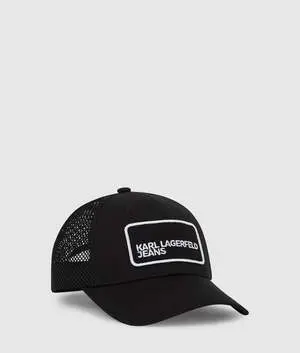 KL JEANS Jeans Embroidered Logo Trucker Cap - Black