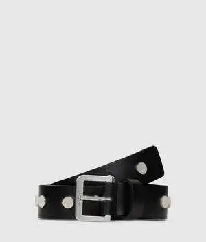 KL JEANS Studded Leather Belt - Black