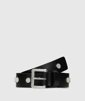KL JEANS Studded Leather Belt - Black