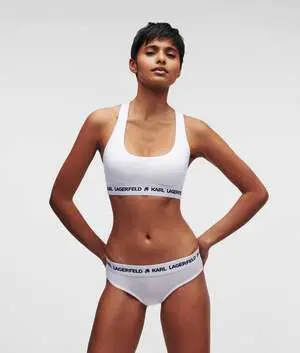 Karl Lagerfeld Logo Bralette - White