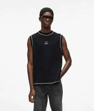 KL JEANS Jeans Relaxed Contrast Stitch Tank Top - Black